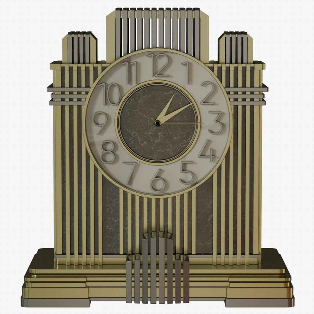 Art Deco Table Clock 3D Model - TurboSquid 2394631