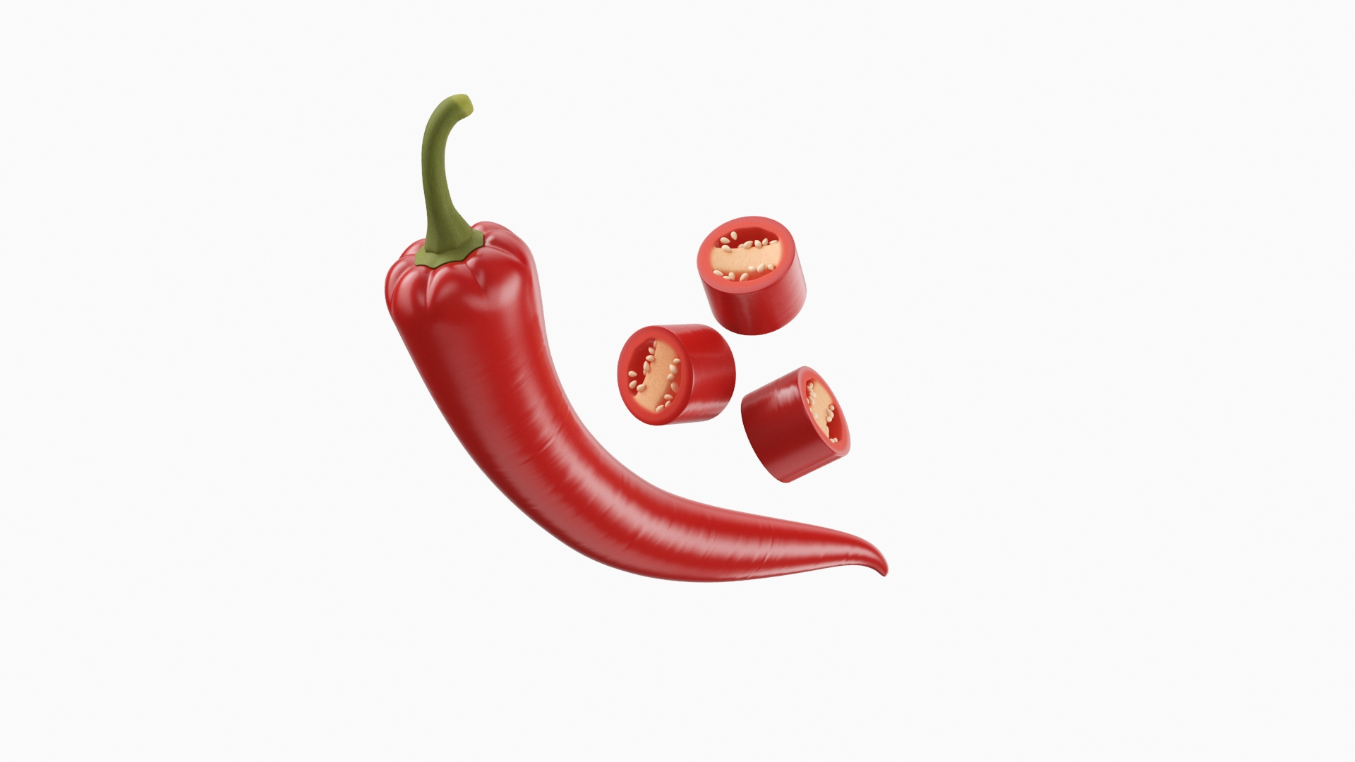 3D Red Chili Pepper Model - TurboSquid 2251627
