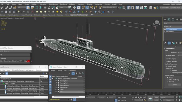 軍用半重潜水艦3Dモデル - TurboSquid 2302462