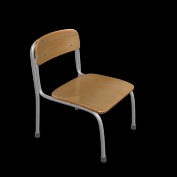 3d model school chair japanese