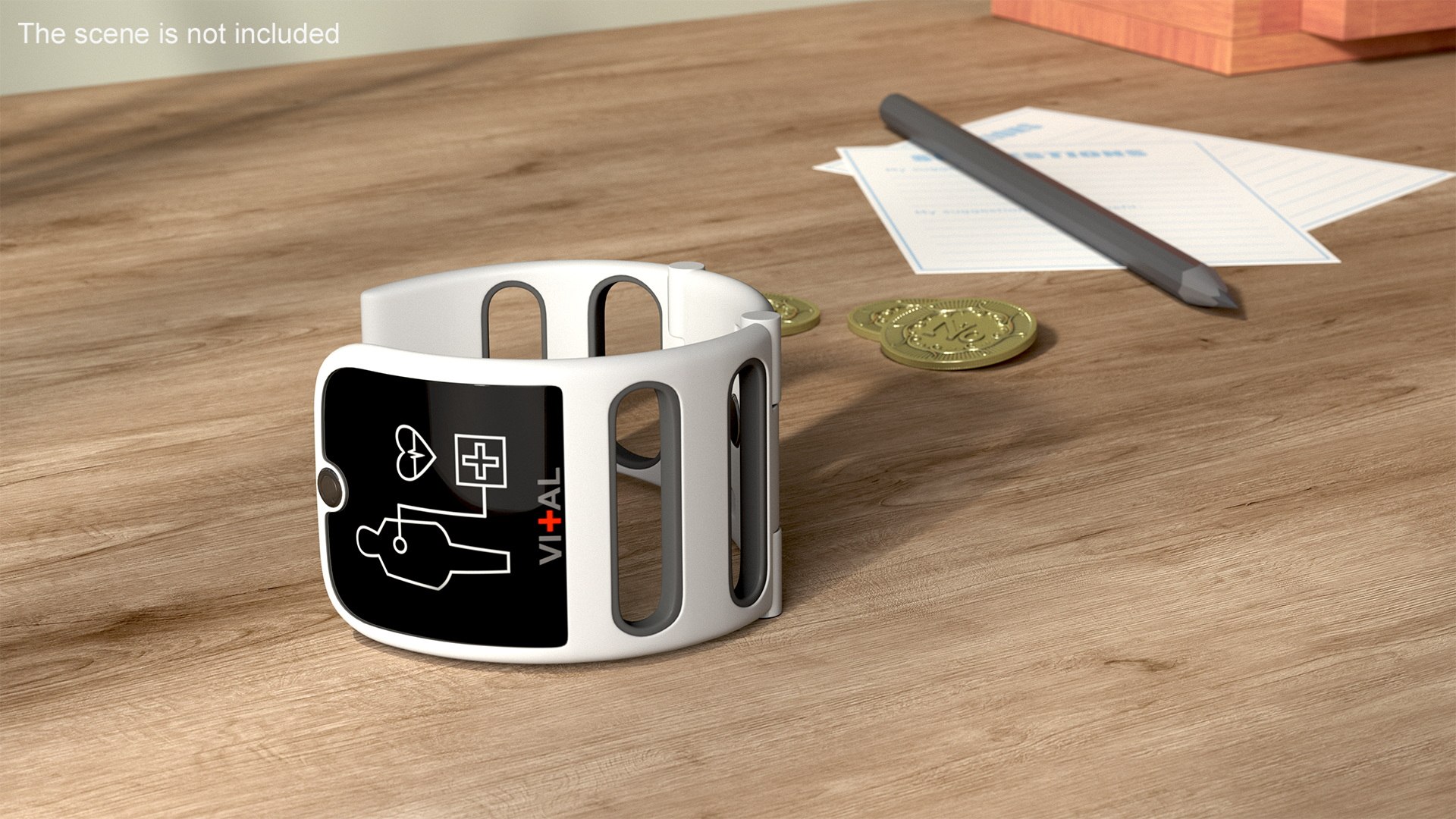 3D Design Health Monitoring Bracelet Vital Grey - TurboSquid 2228416