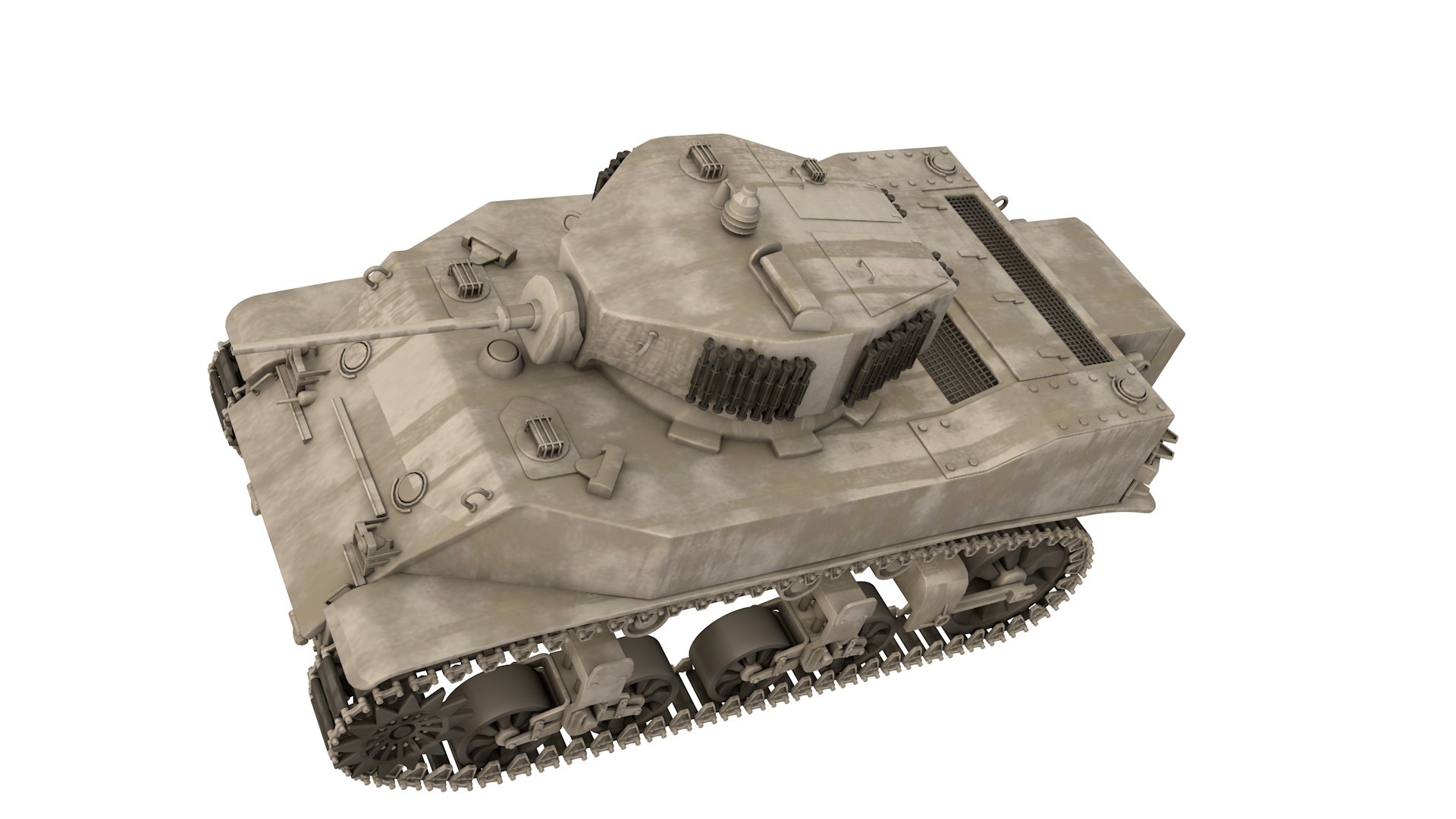 3D M5 Stuart Light Tank Model - TurboSquid 2140735