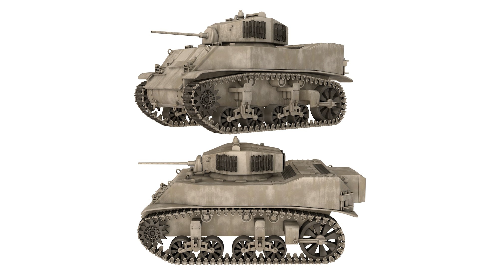 3D M5 Stuart Light Tank Model - TurboSquid 2140735