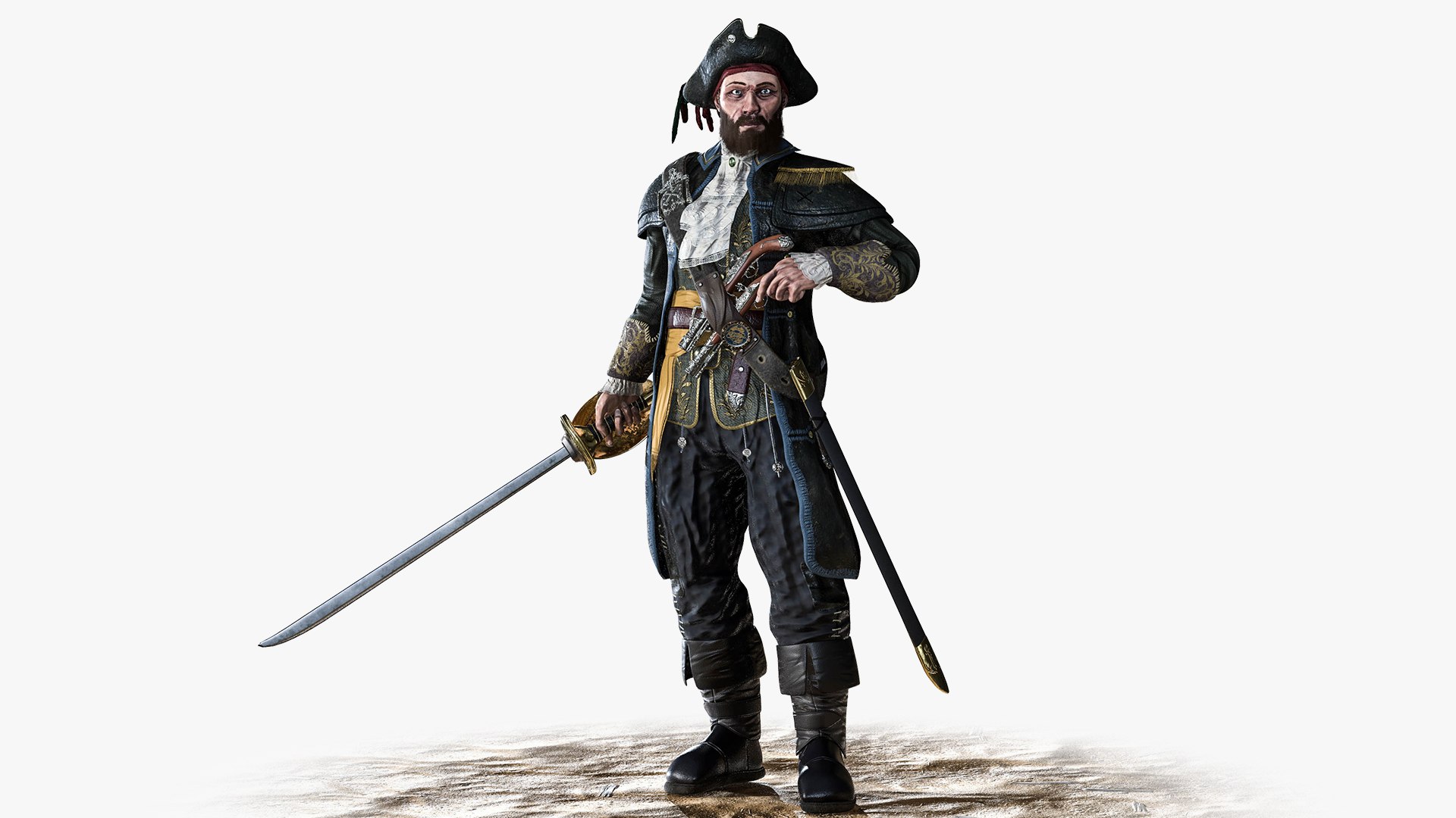 Captain pirate character 3D model - TurboSquid 1694424
