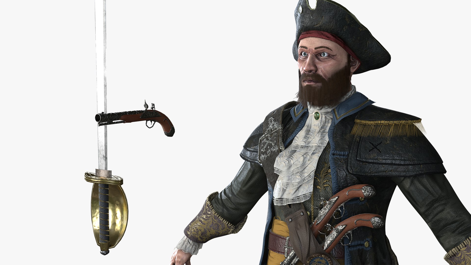 Captain pirate character 3D model - TurboSquid 1694424