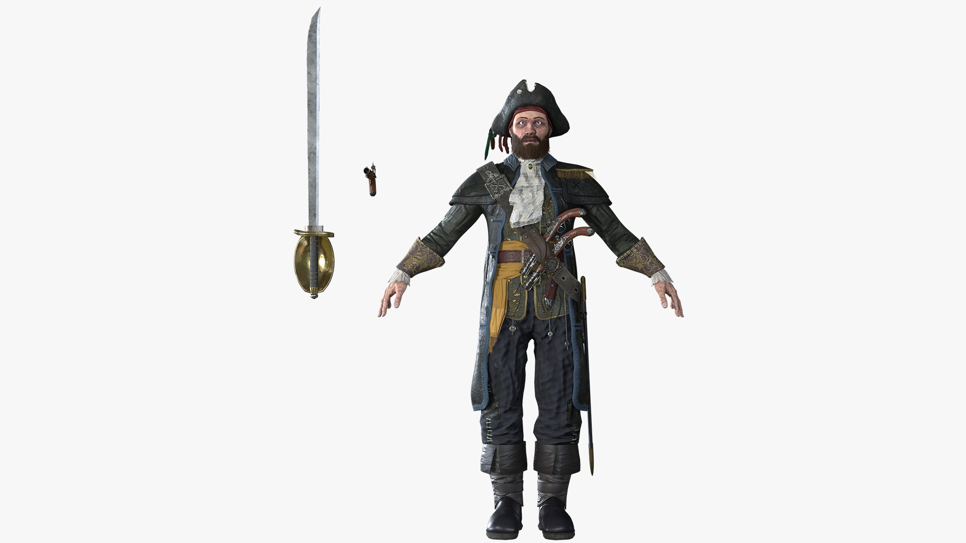 Captain pirate character 3D model - TurboSquid 1694424
