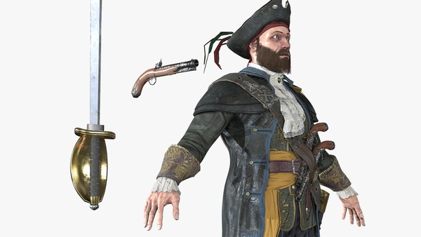 Captain pirate character 3D model - TurboSquid 1694424