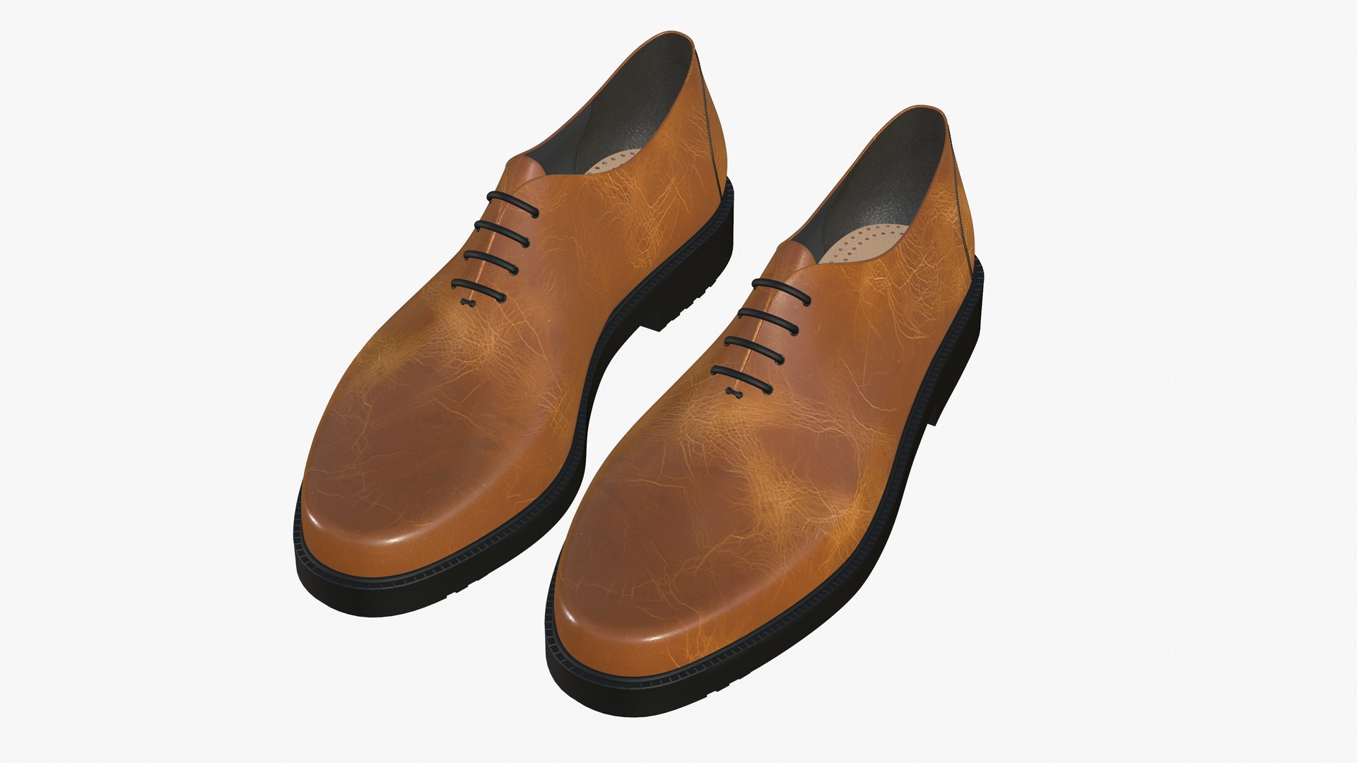 Realistic Leather Lace Up Shoes Modern Model - TurboSquid 1942956