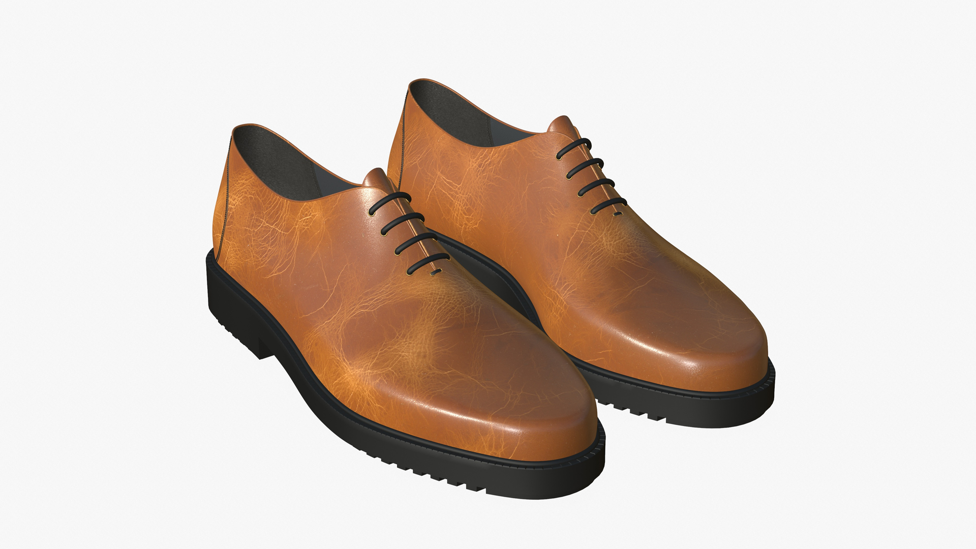 Realistic Leather Lace Up Shoes Modern model - TurboSquid 1942956