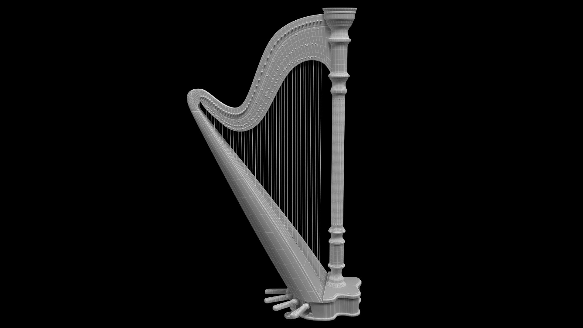 Harp Instrument 3D Model - TurboSquid 1684131