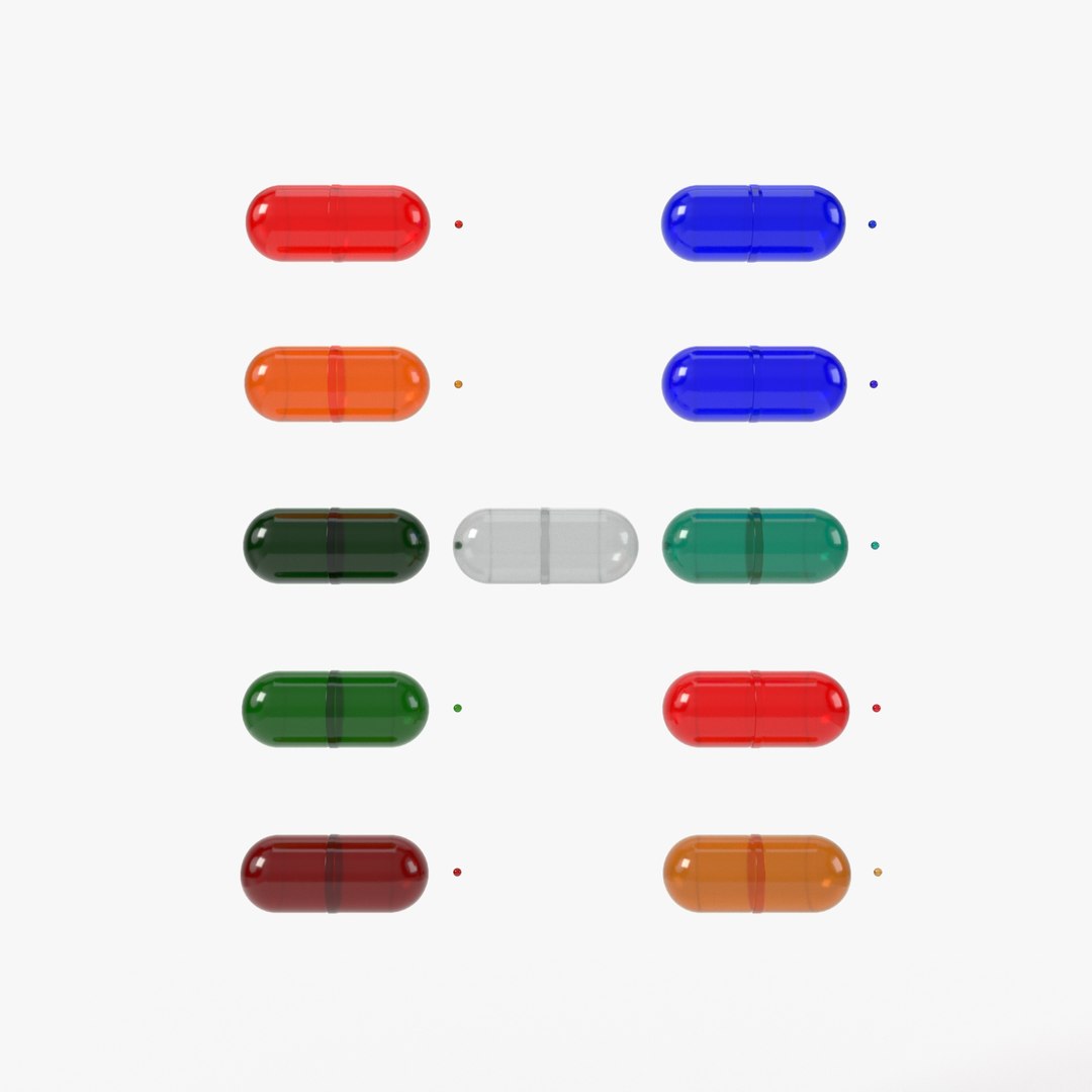 3D Capsule pill with 4K PBR tex and color variations - TurboSquid 1715665