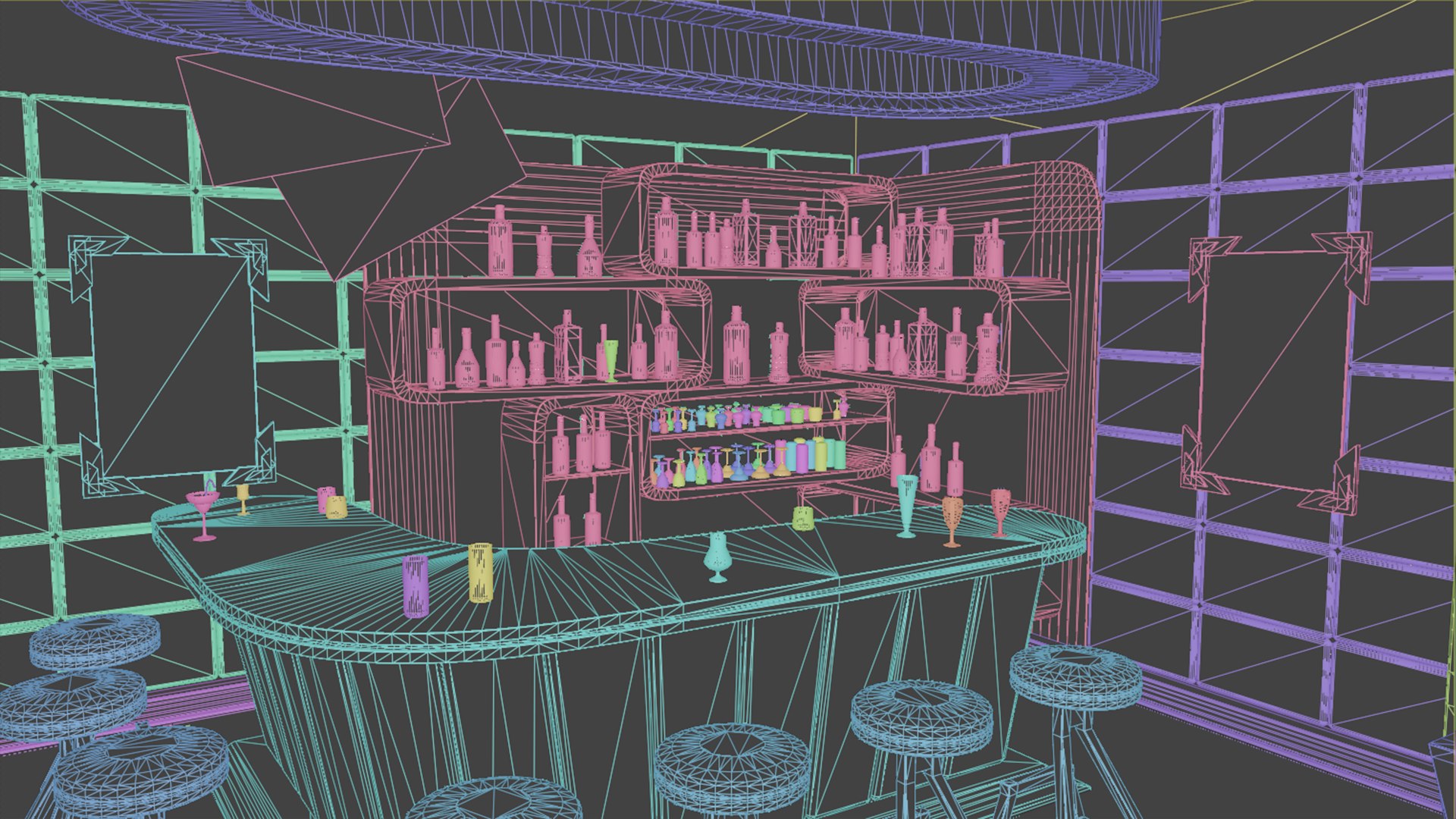 NightClub - Futuristic Pub Ambience Asset 3D model - TurboSquid 2174968
