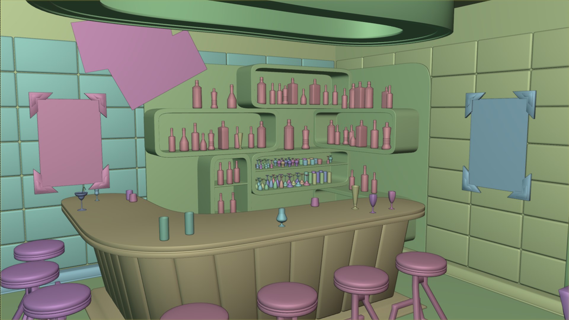 NightClub - Futuristic Pub Ambience Asset 3D model - TurboSquid 2174968