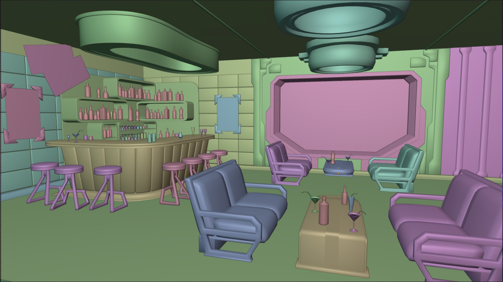 NightClub - Futuristic Pub Ambience Asset 3D model - TurboSquid 2174968