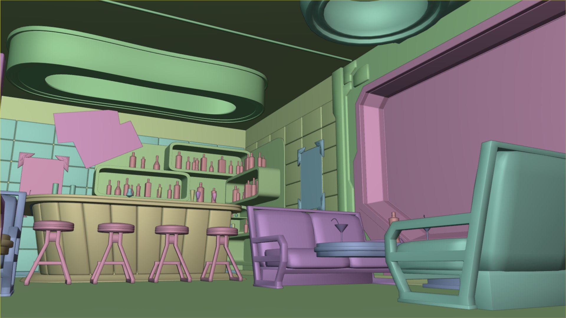 NightClub - Futuristic Pub Ambience Asset 3D Model - TurboSquid 2174968