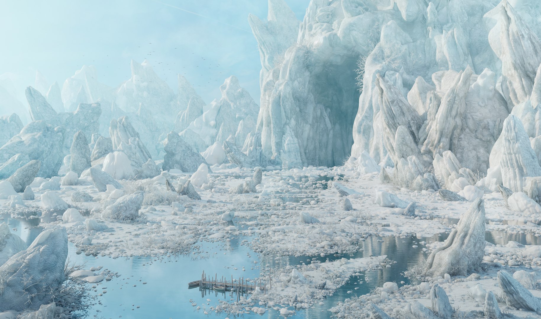 3D Fantasy Arctic Cave model - TurboSquid 1961653
