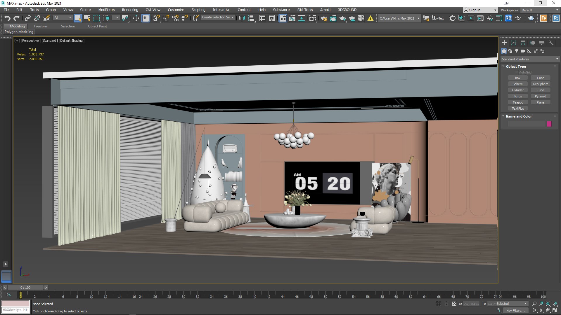 Living Room 01 - HanhCT - MAX FBX OBJ SKP Simlab Collada Model ...