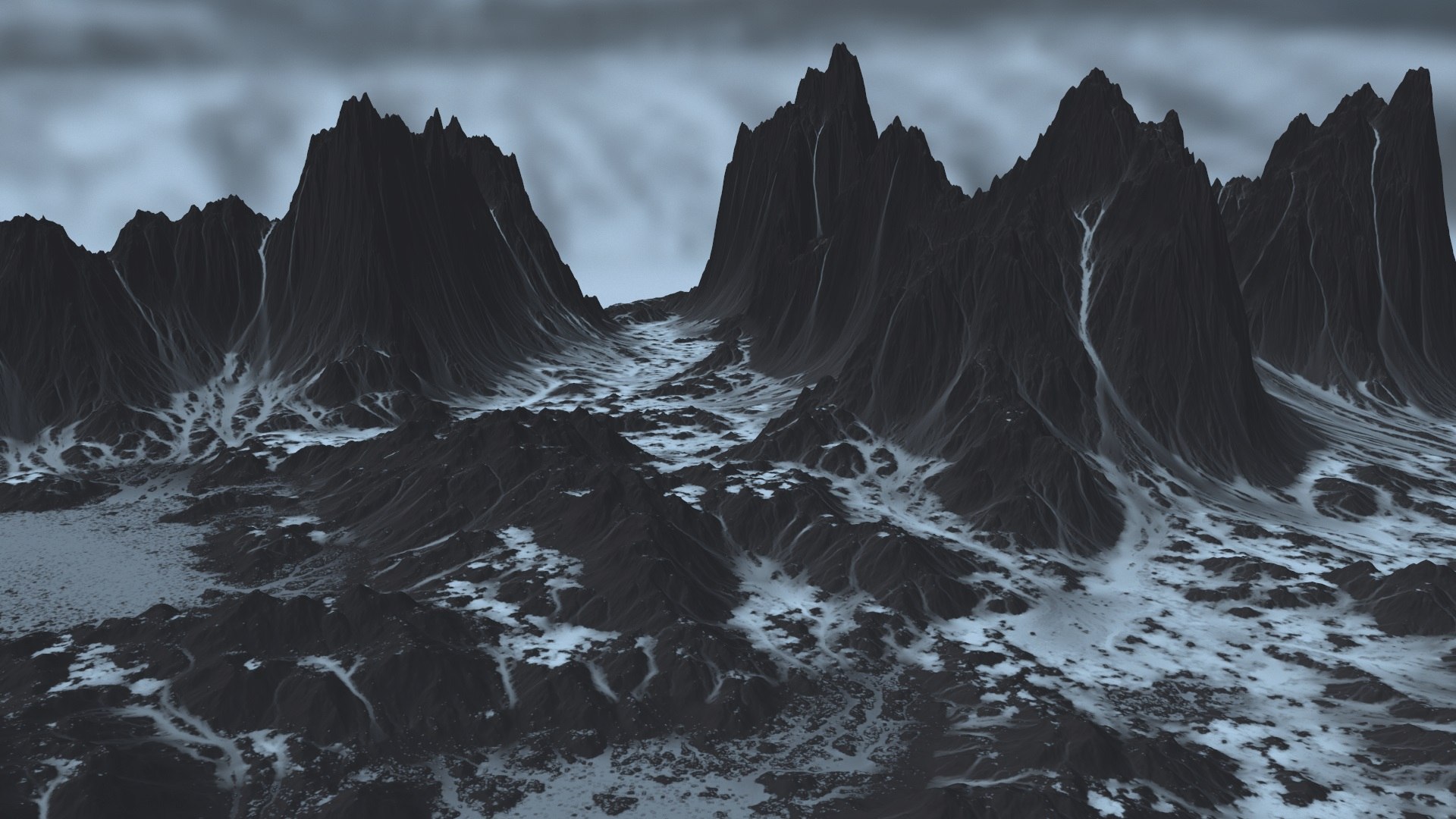 snow mountain obj