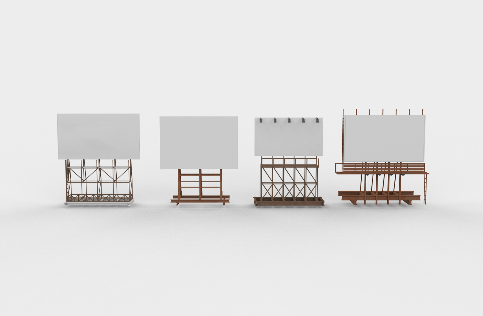 Modello 3D modello 3D di cartellone pubblicitario arrugginito ...