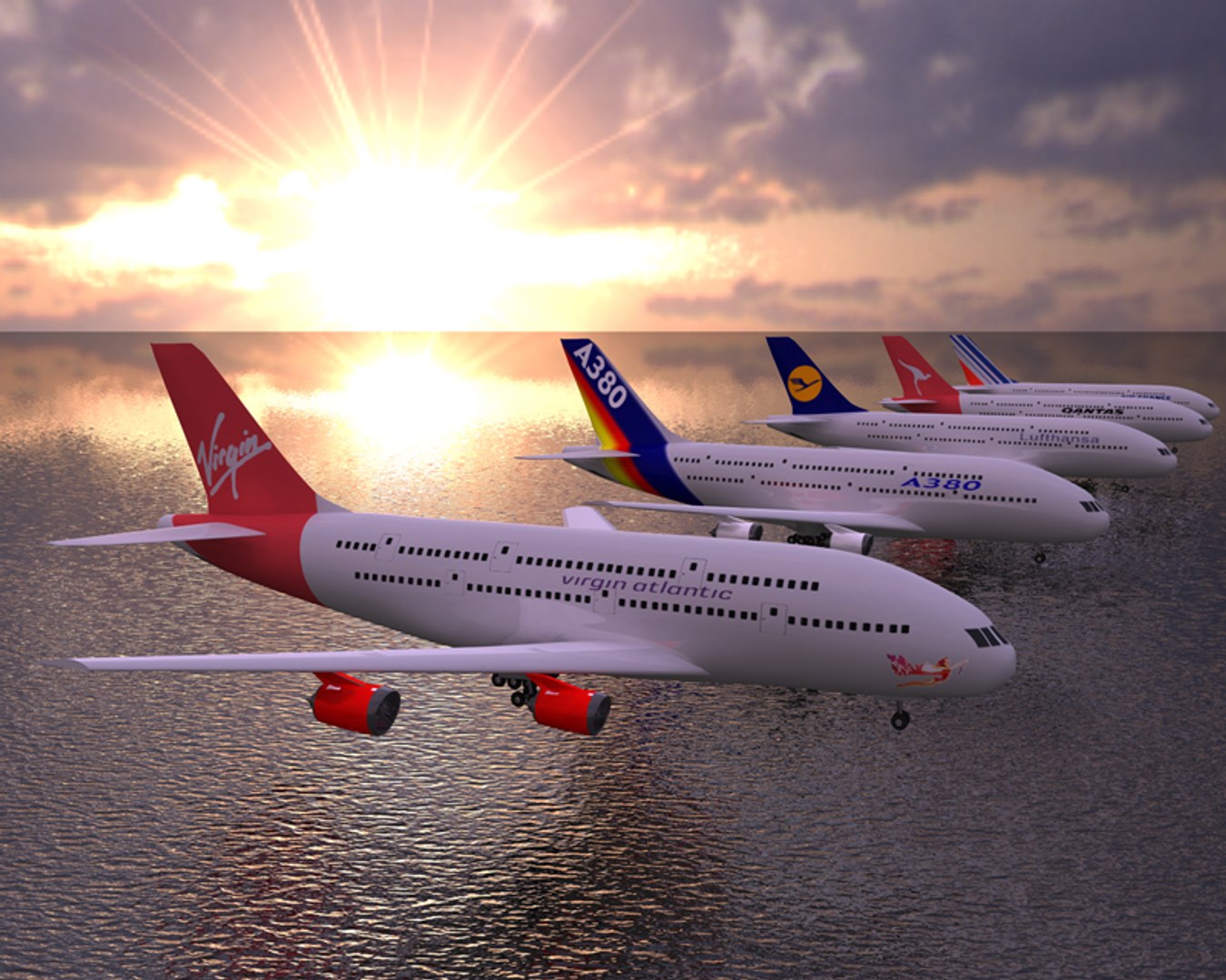 3d airbus a380 model