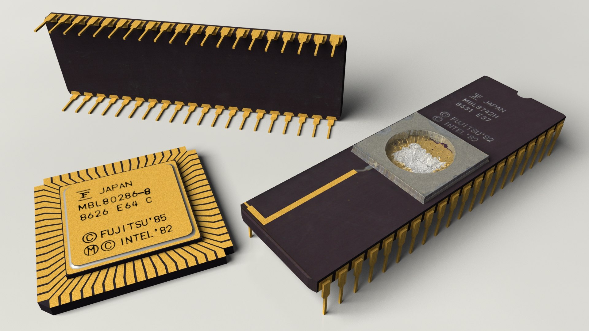 3d Model Computer Chips Cpus Ram