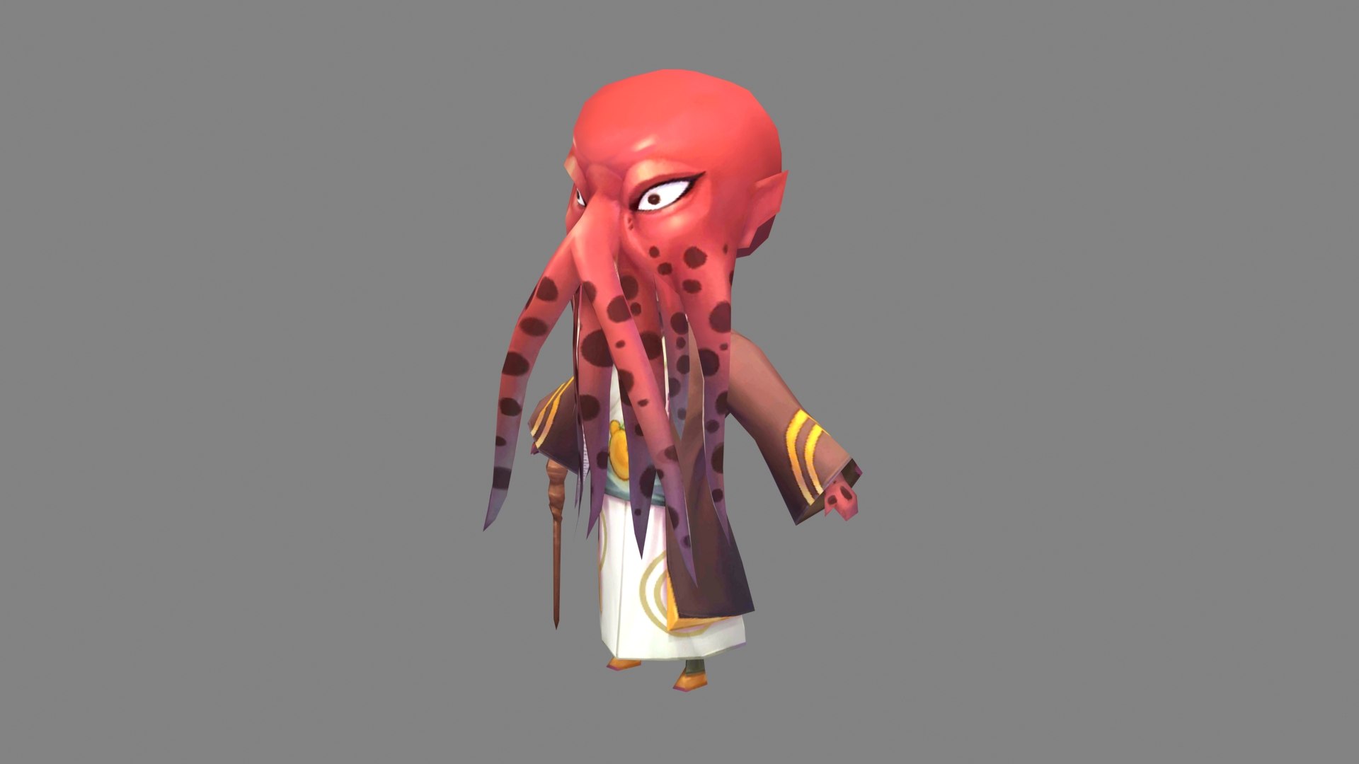 Cartoon Octopus Master - Squid Monster 3D - TurboSquid 2267855