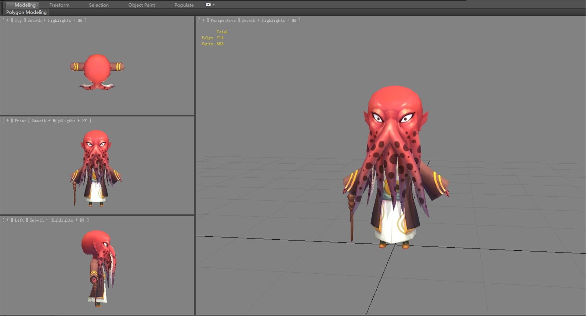Cartoon Octopus Master - Squid Monster 3D - TurboSquid 2267855