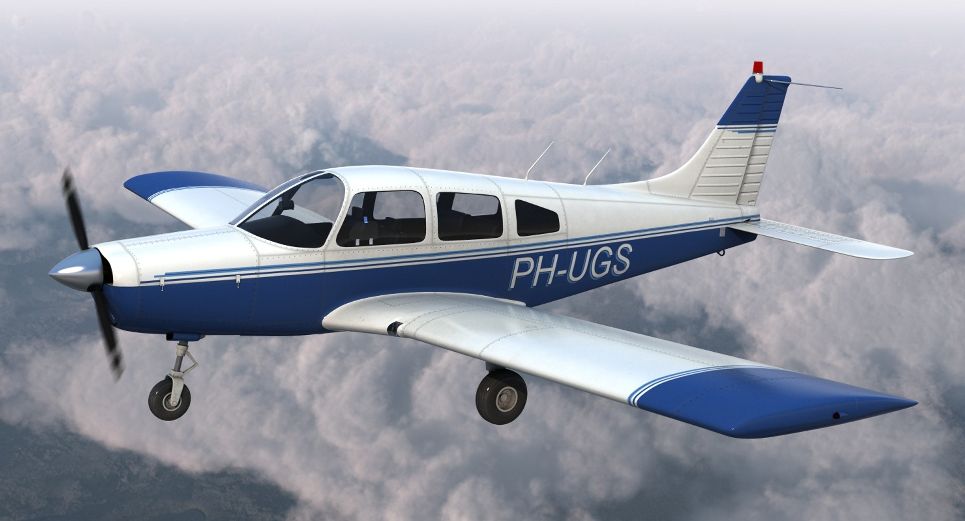 3d piper pa-28-161 cherokee