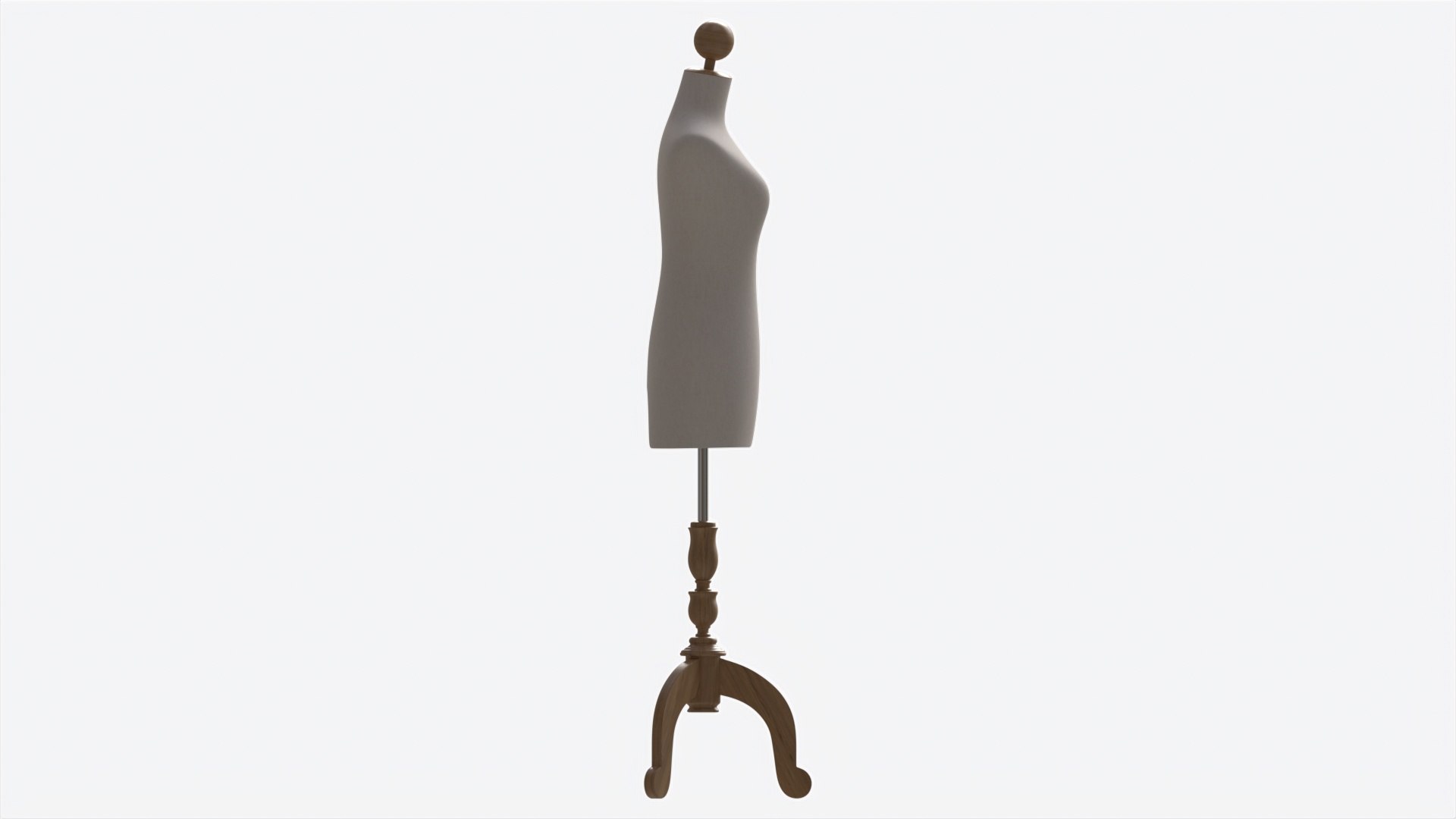 3D Model Upper Body Female Mannequin On Wooden Tripod - TurboSquid 2055455