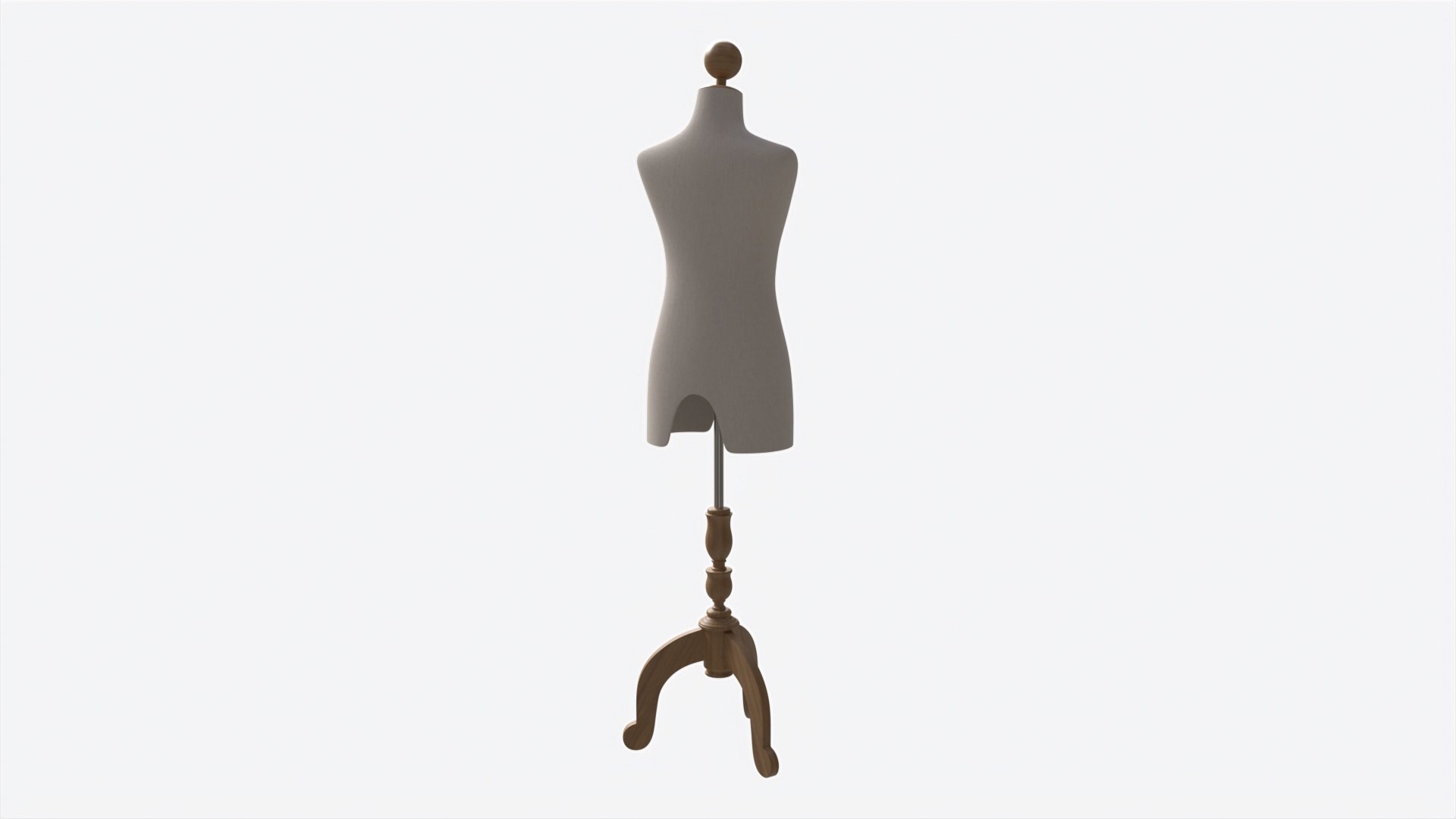 3D Model Upper Body Female Mannequin On Wooden Tripod - TurboSquid 2055455