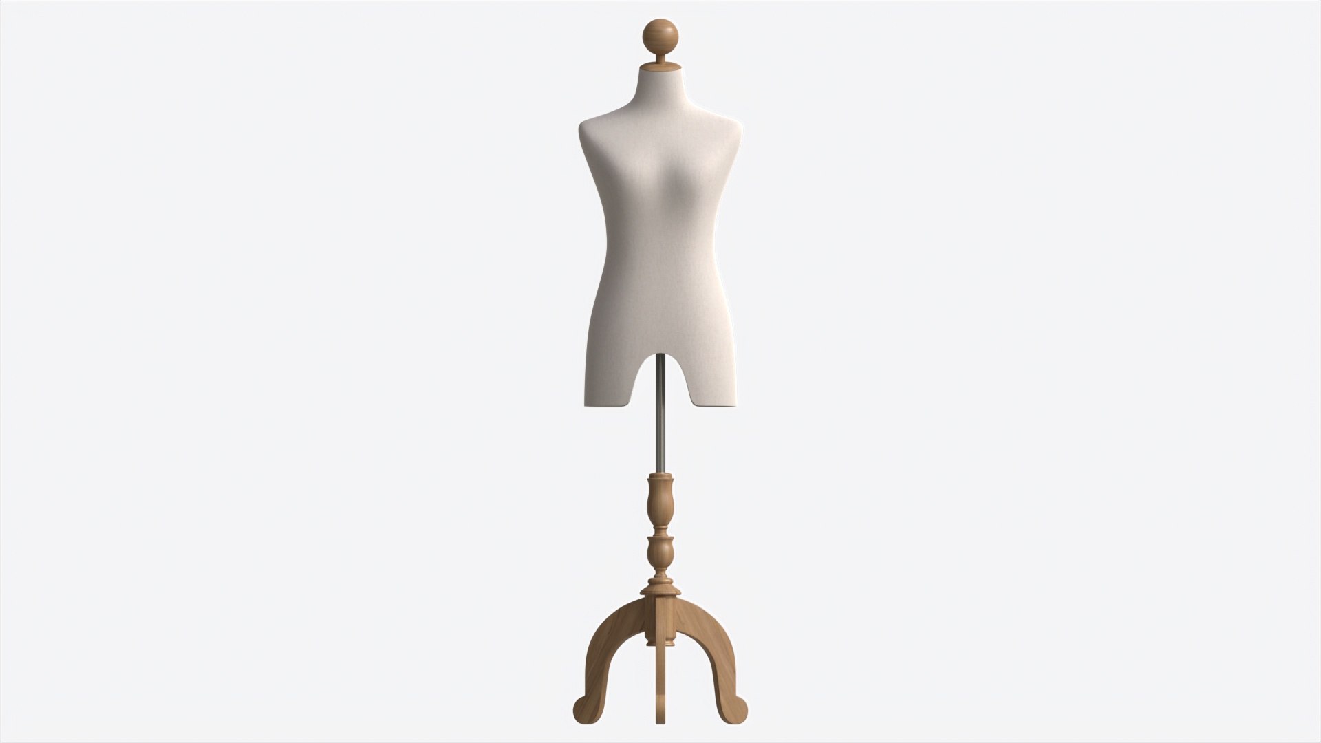 3D Model Upper Body Female Mannequin On Wooden Tripod - TurboSquid 2055455