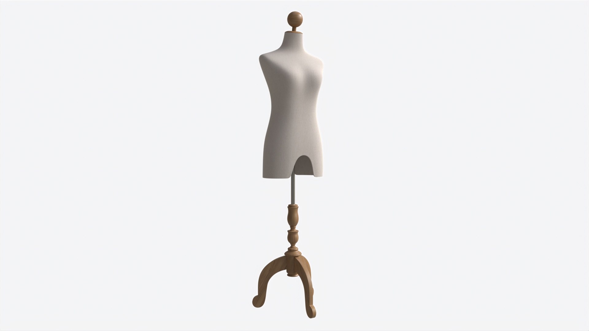 3D Model Upper Body Female Mannequin On Wooden Tripod - TurboSquid 2055455