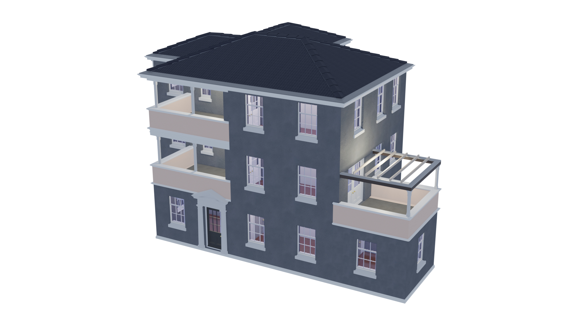 3D Story Apartment Building Mansion Model - TurboSquid 1636564