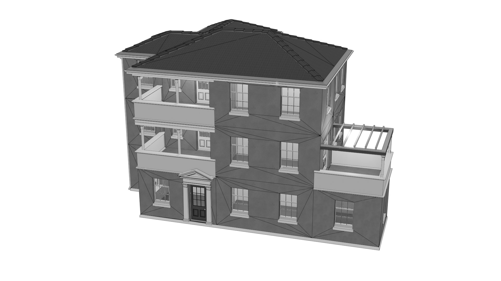 3D Story Apartment Building Mansion Model - TurboSquid 1636564