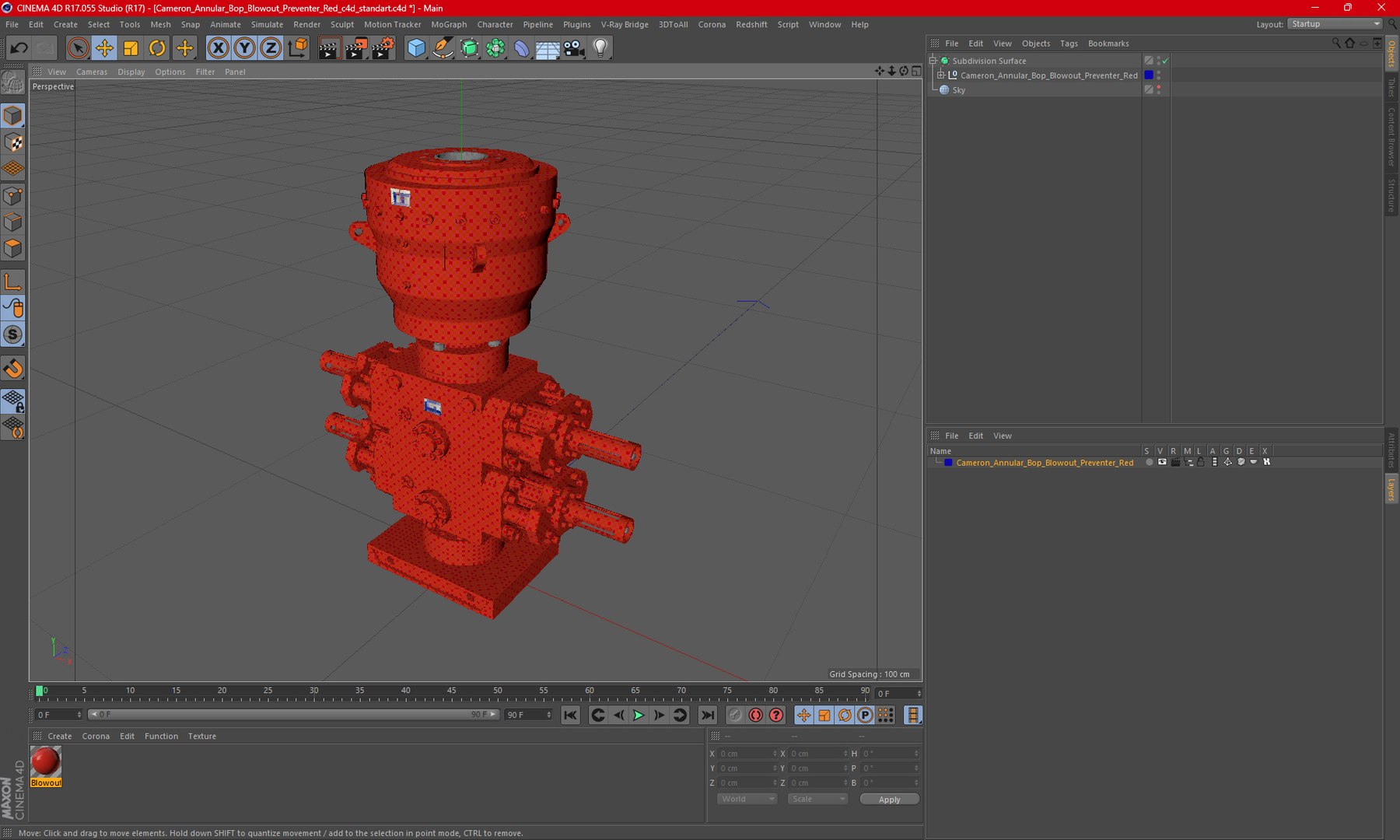 Cameron Annular Bop Blowout Preventer Red Model - TurboSquid 2235543