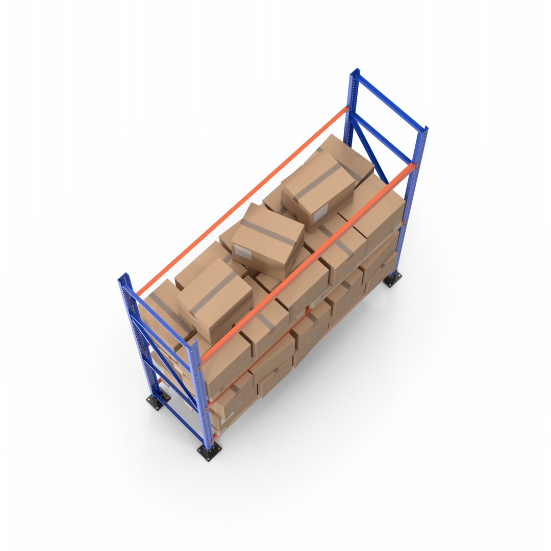 Pallet Rack And Cardboard Boxes 3D Model - TurboSquid 2161164