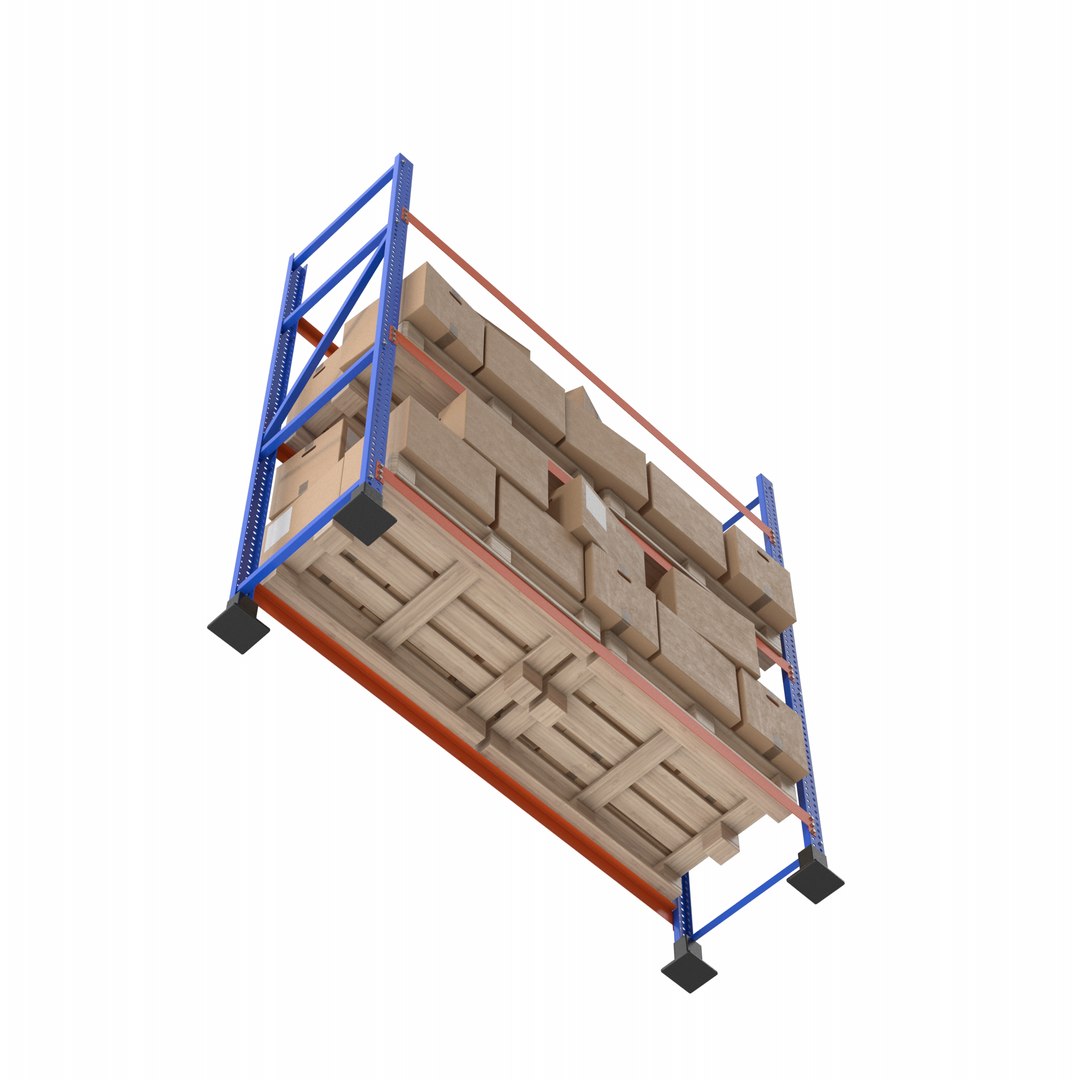 Pallet Rack And Cardboard Boxes 3D Model - TurboSquid 2161164