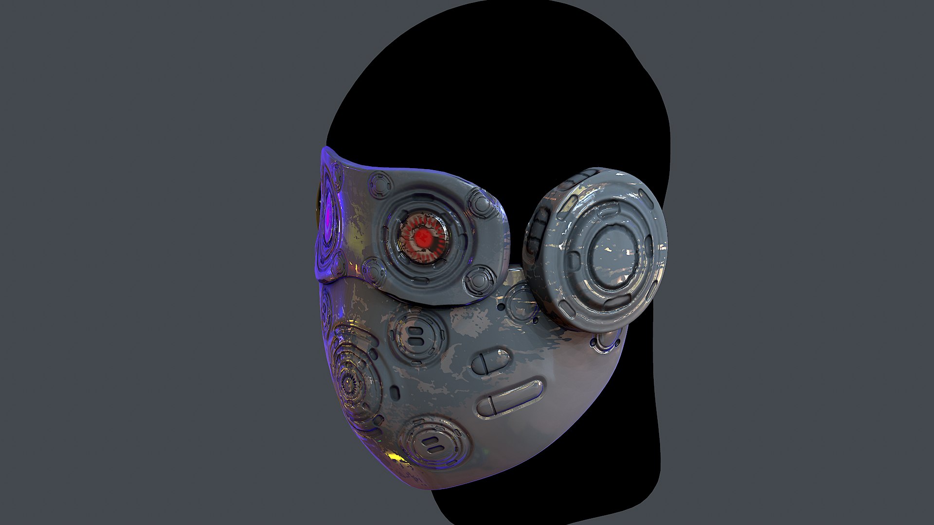 3D 3D 3D Gas Mask Respirator Scifi Futuristic Model 3D Model ...