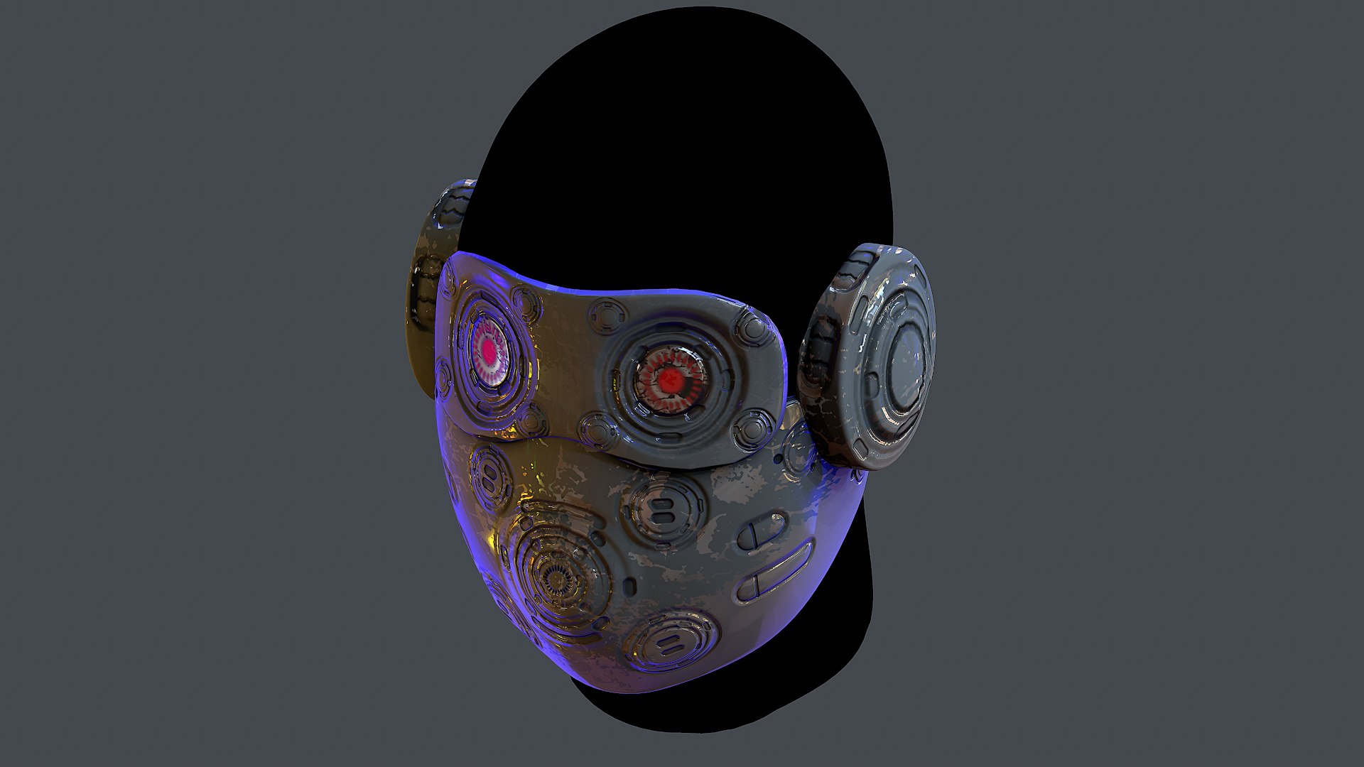 3D 3D 3D Gas Mask Respirator Scifi Futuristic Model 3D Model ...