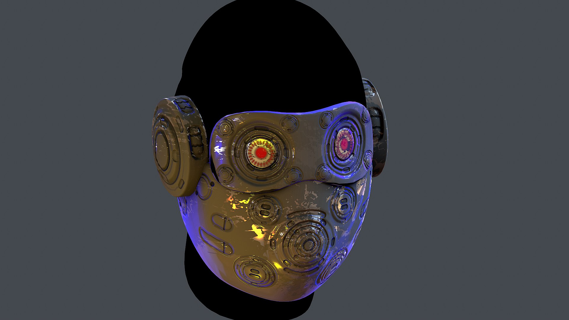 3D 3D 3D Gas Mask Respirator Scifi Futuristic Model 3D Model ...