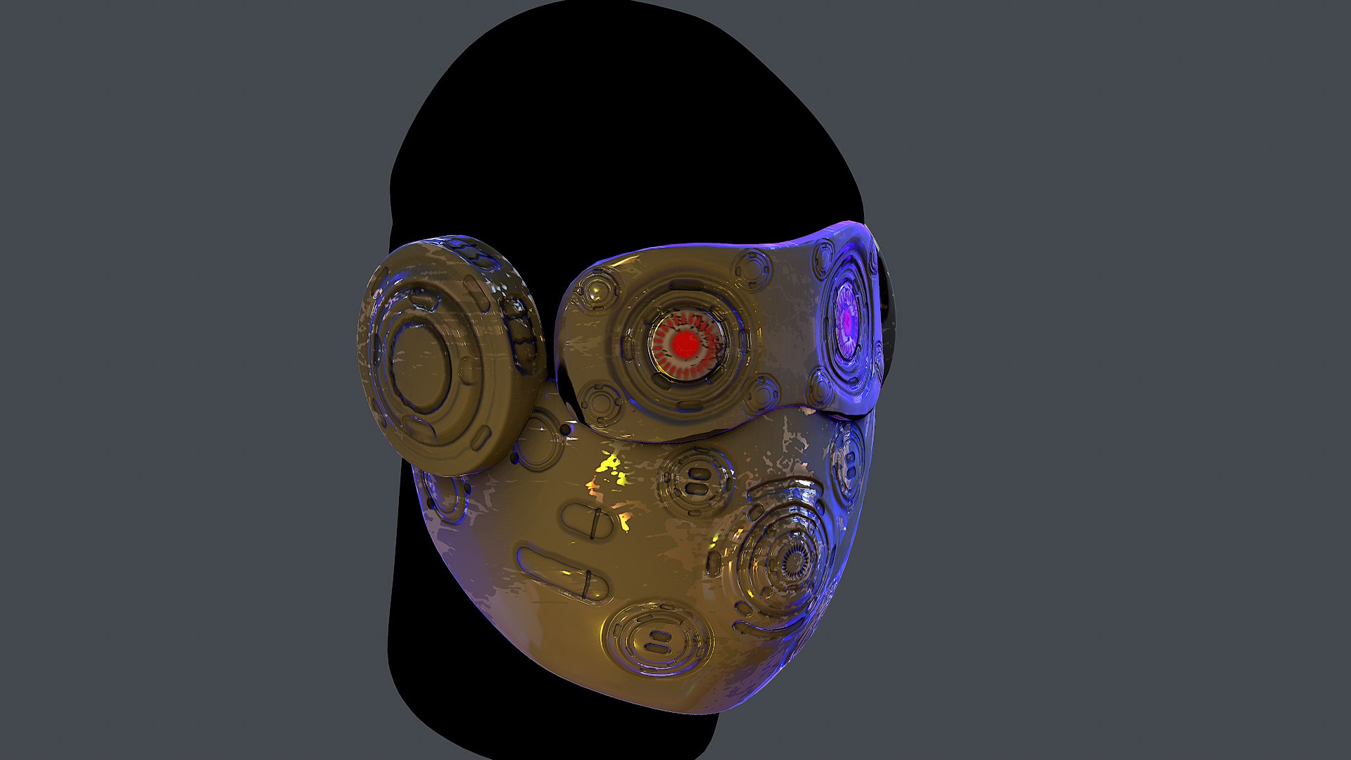 3D 3D 3D Gas Mask Respirator Scifi Futuristic Model 3D Model ...