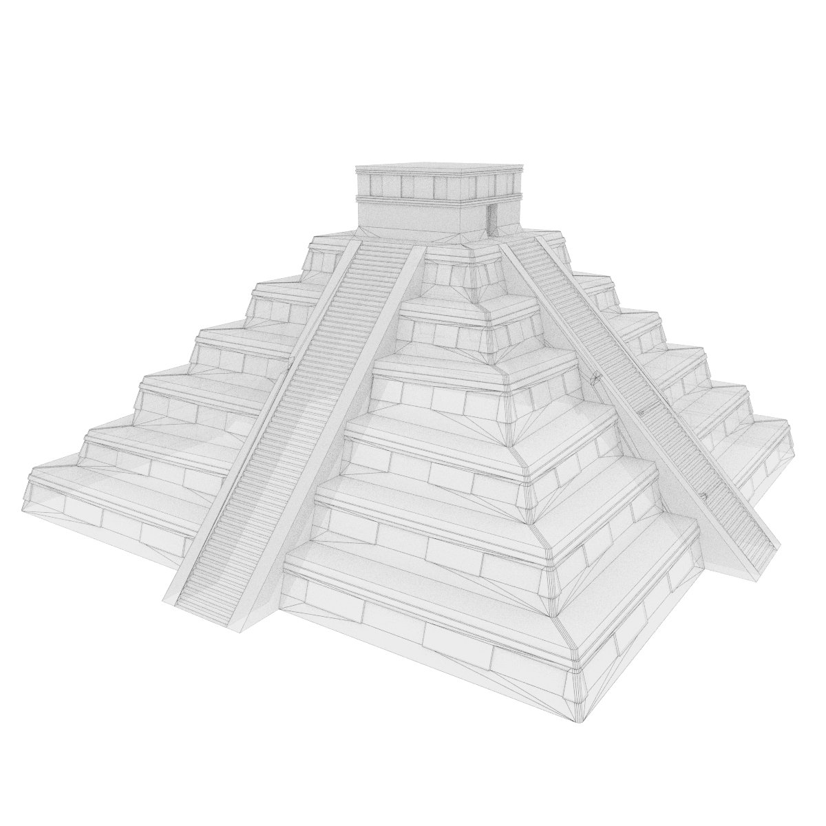 mayan pyramid 3d model