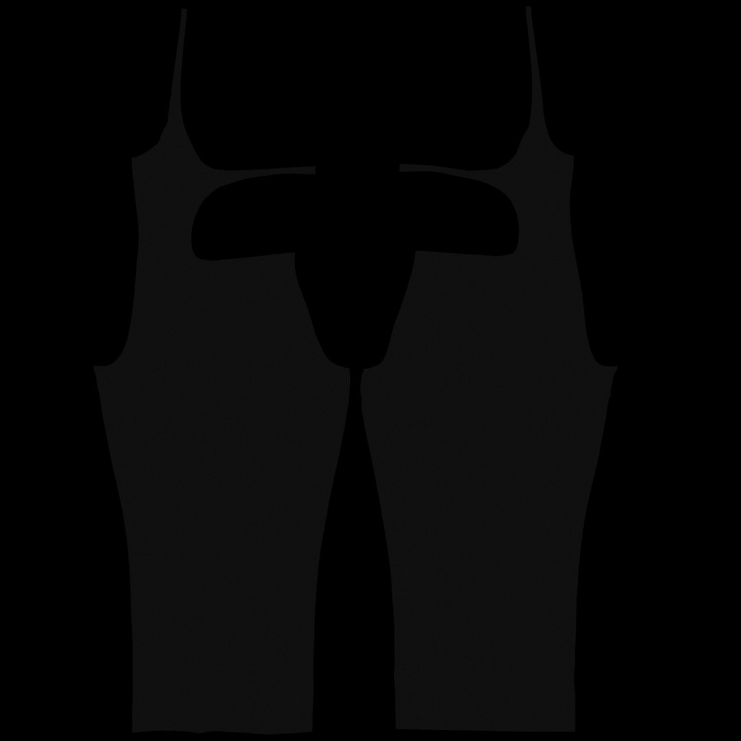 3D Full Body Black Halter Neck Cutout Coverall Model - TurboSquid 1946256