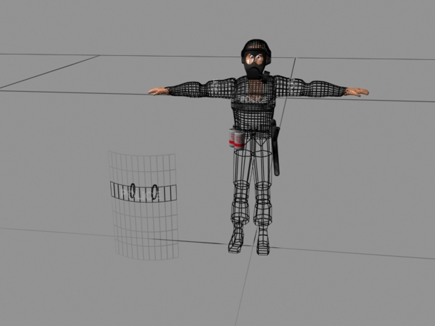 3d Riot Police Officer Man