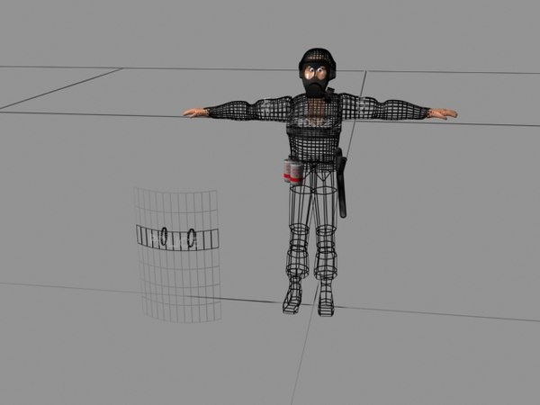 3d riot police officer man