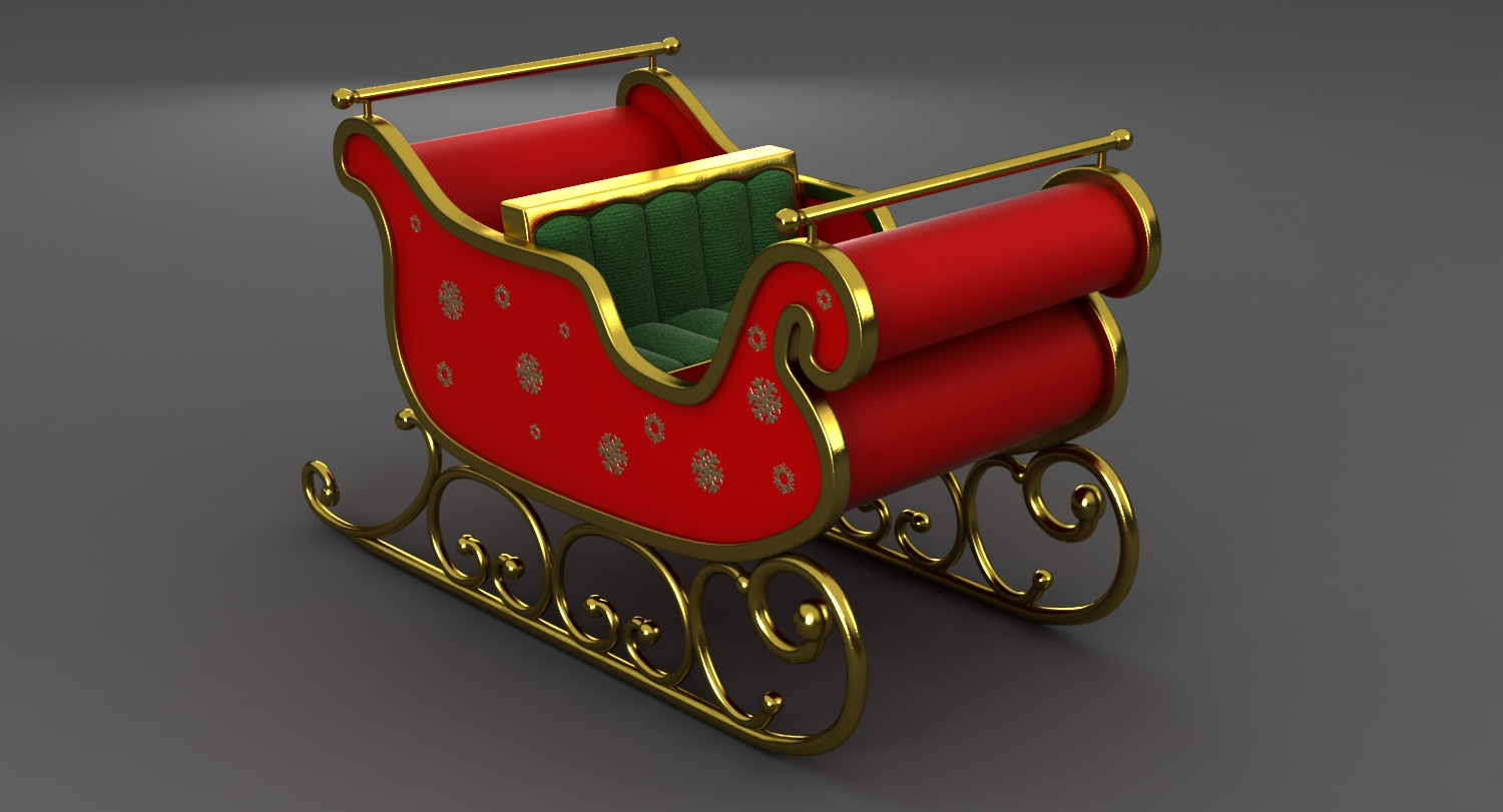 Christmas sleigh 3D model - TurboSquid 1229466