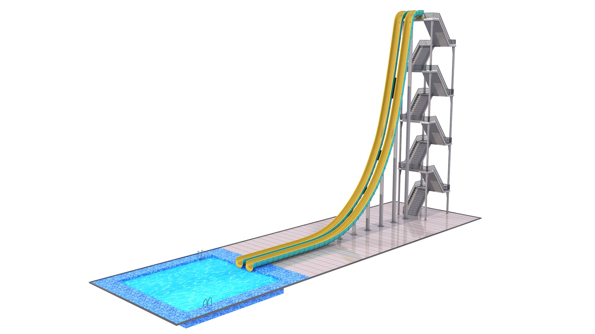 Water Slide Model - TurboSquid 1662190