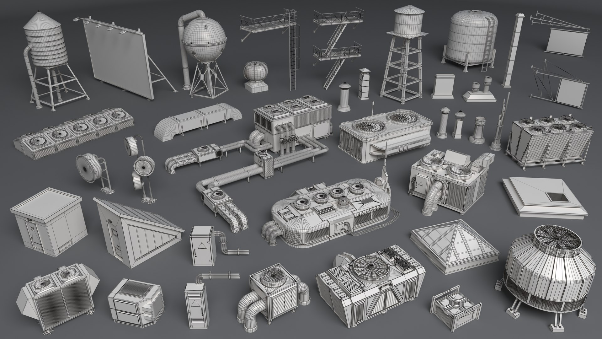 Building Roof Collection - 3 - 40 Pieces 3D Model - TurboSquid 1746267