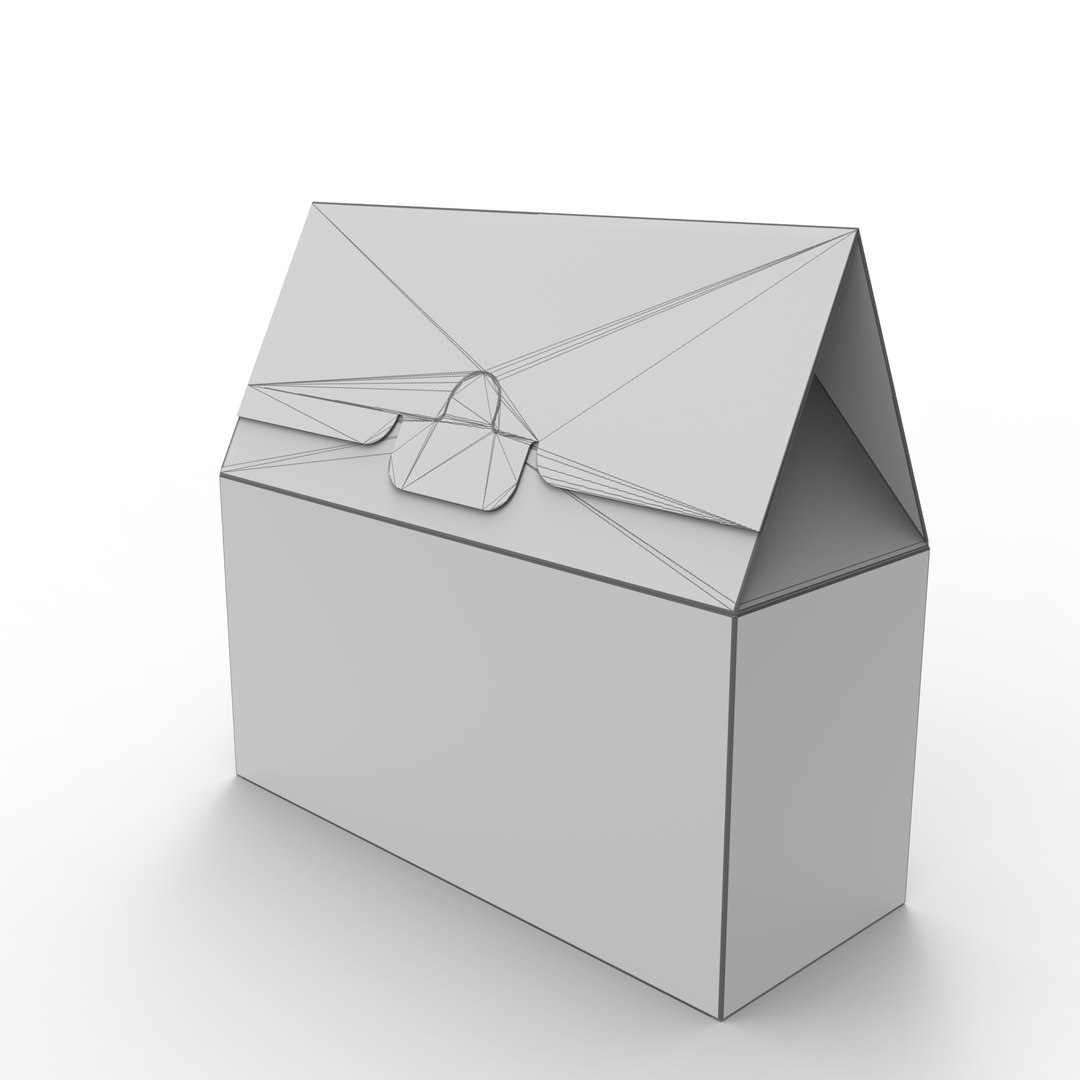 3D Gable Top Cardboard Packaging Box 200x100x80mm - TurboSquid 2324851