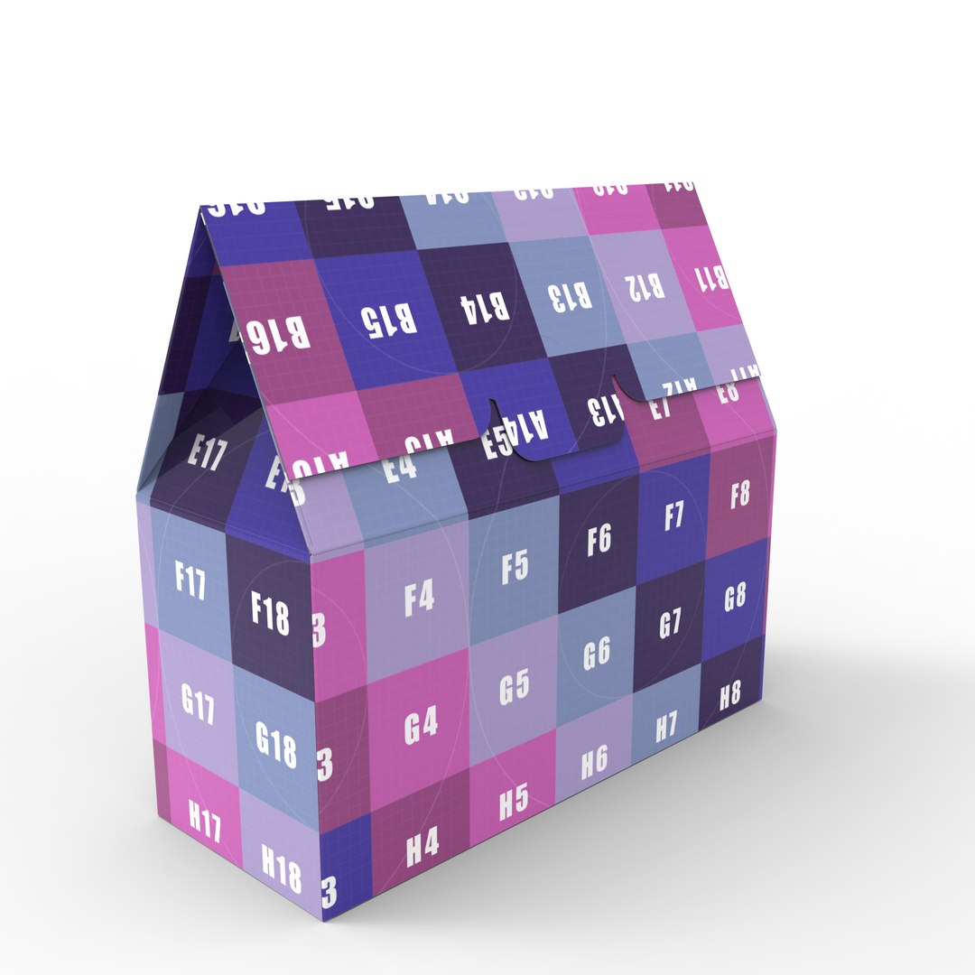 3D Gable Top Cardboard Packaging Box 200x100x80mm - TurboSquid 2324851